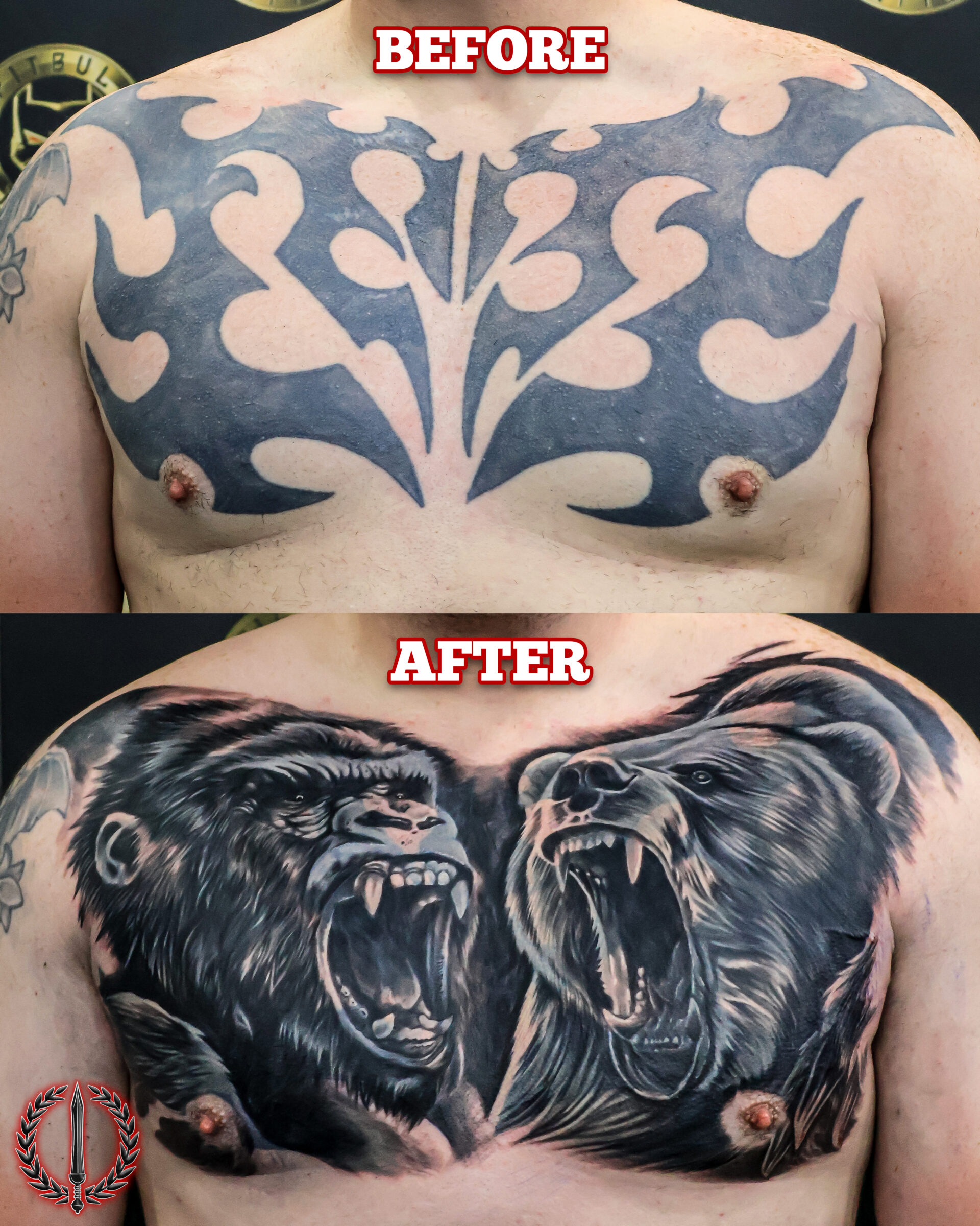 Whole chest tattoos - Bronctattooaus.com